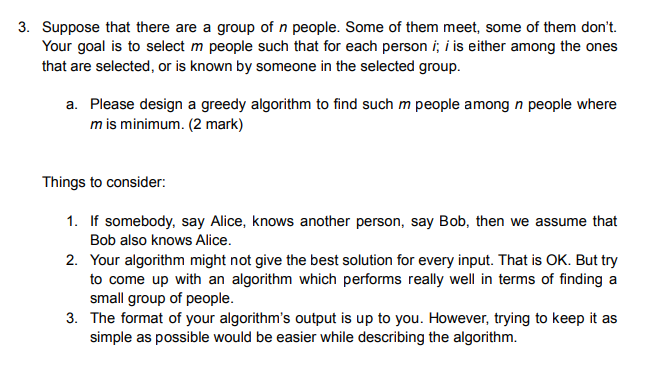Solved 3. Suppose that there are a group of n people. Some | Chegg.com