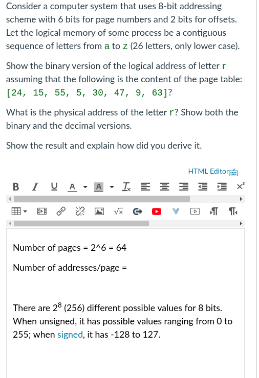 Consider a computer system that uses 8-bit addressing | Chegg.com