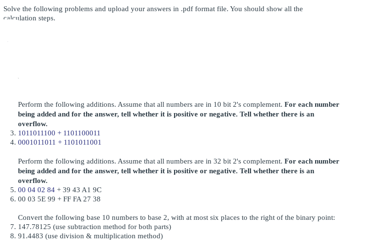 Solved Solve the following problems and upload your answers | Chegg.com