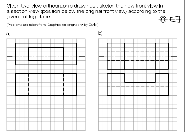 Solved Given two-view orthographic drawings, sketch the new | Chegg.com