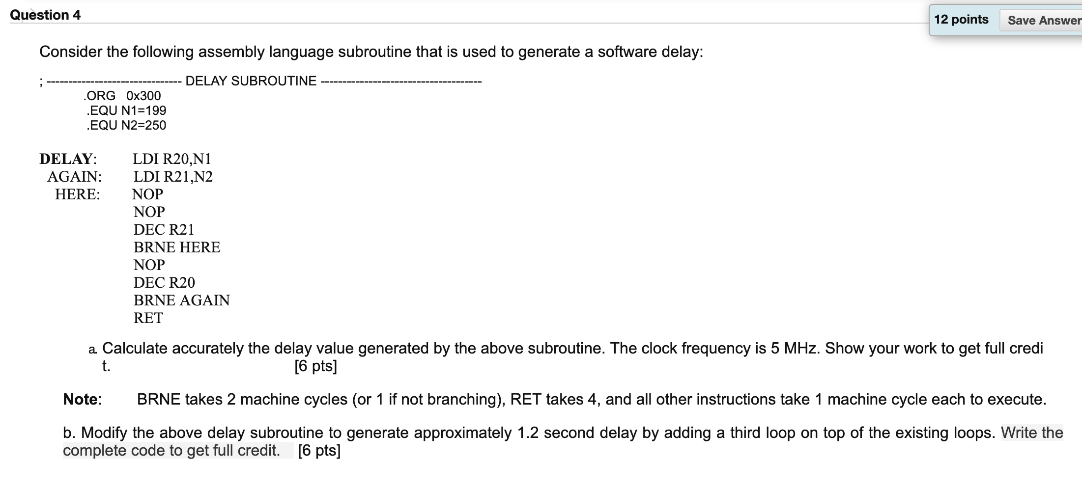 Solved Question 4 12 points Save Answer Consider the | Chegg.com