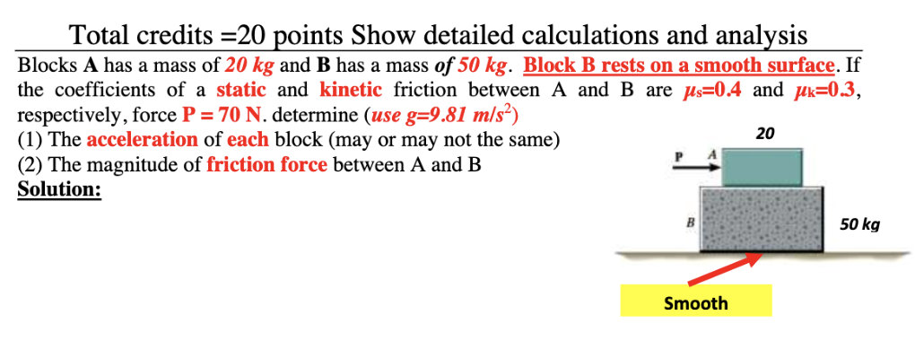 Solved Total credits =20 points Show detailed calculations | Chegg.com