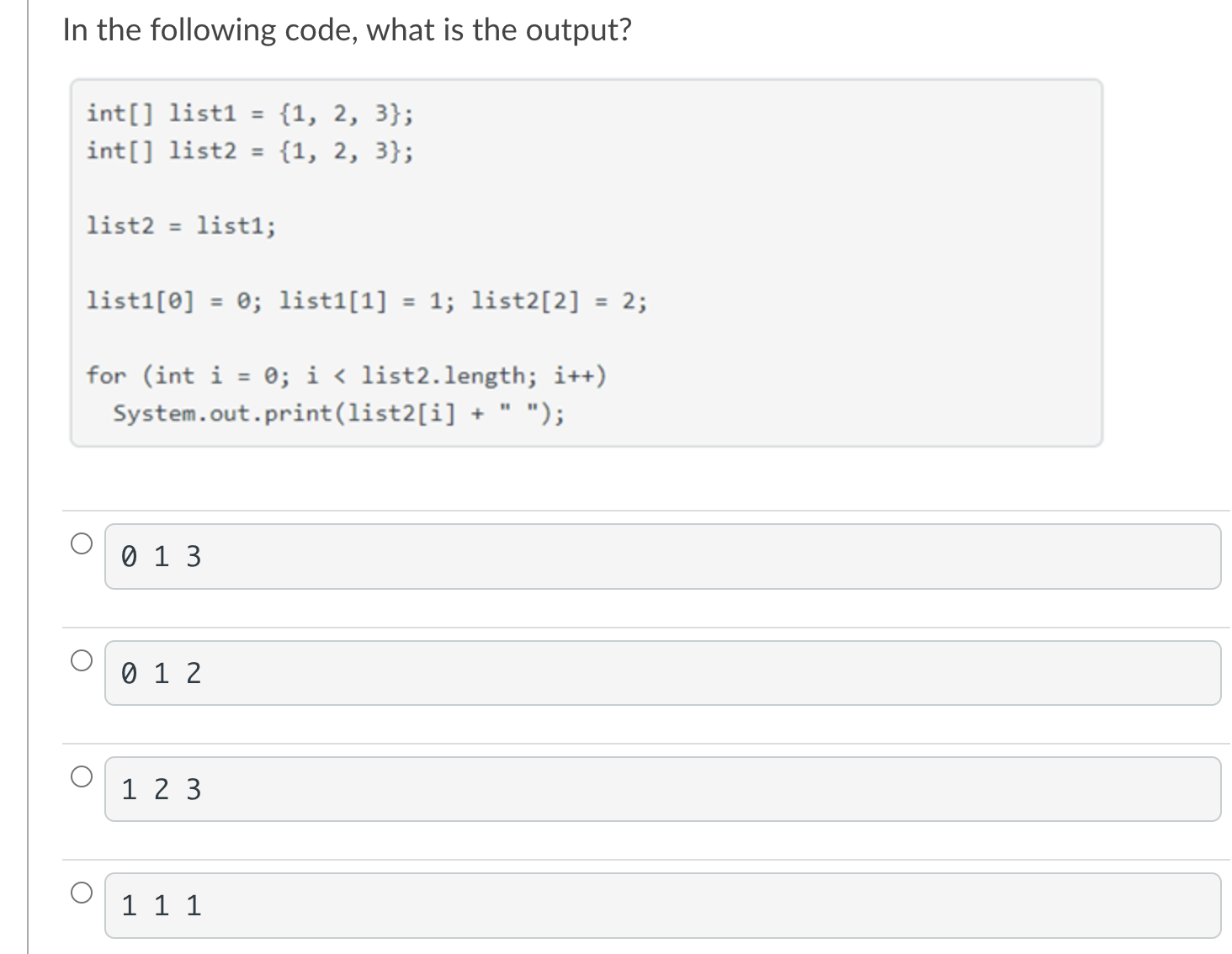 Solved In the following code, what is the output? int [] | Chegg.com
