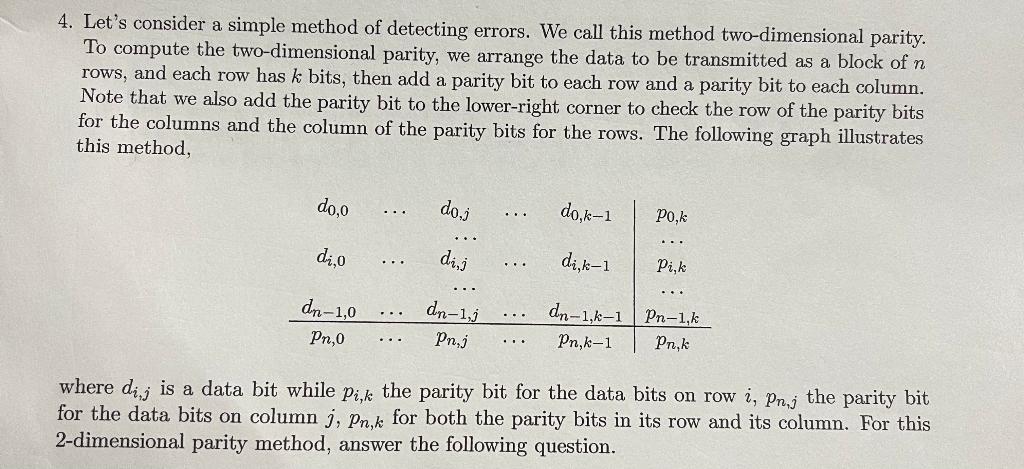 Solved Multipart: a) Will this scheme detect all single bit | Chegg.com