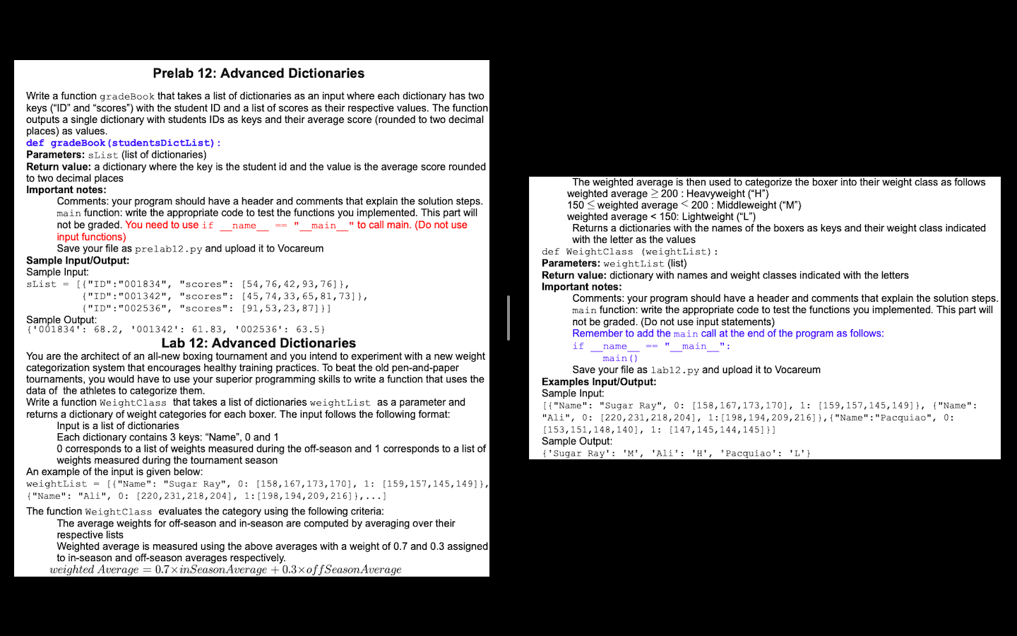 Solved Prelab 12 Advanced Dictionaries Write A Function