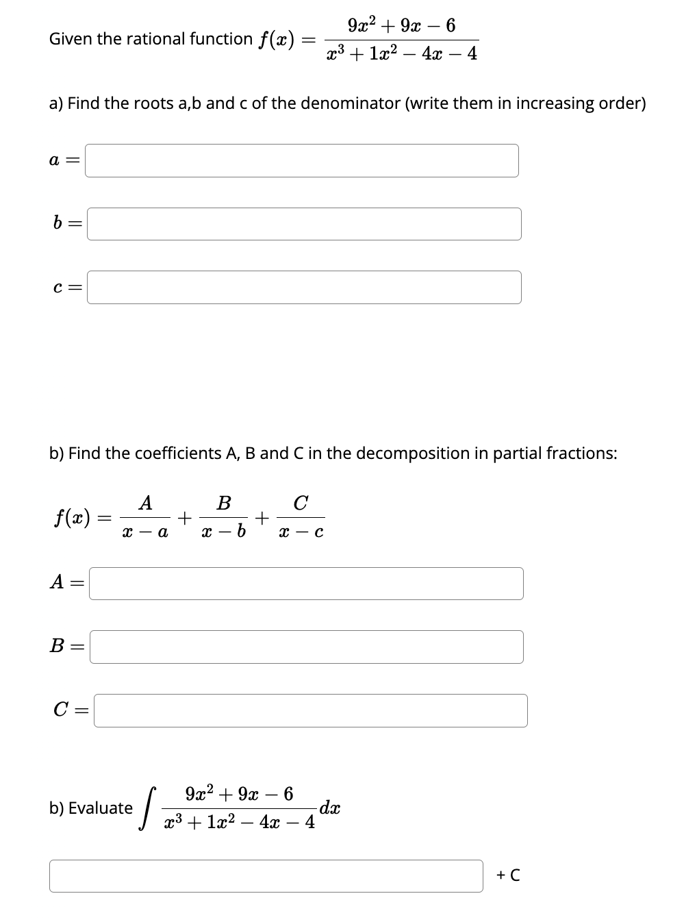 Solved Given The Rational Function