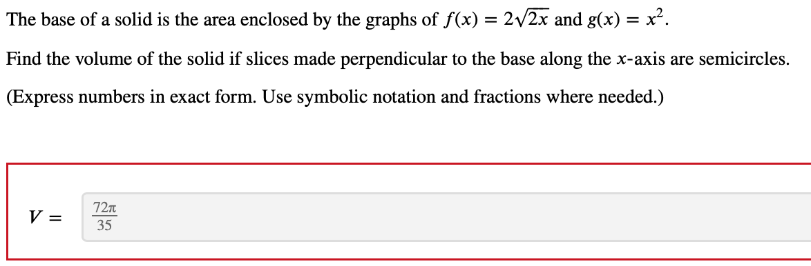 Solved Consider the base of a solid is the area enclosed by | Chegg.com