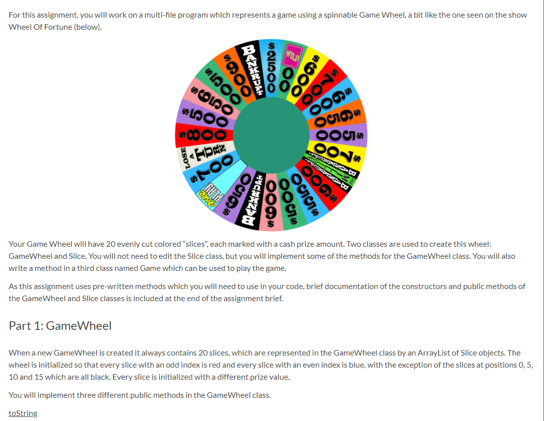 Solved For this assignment, you will work on a multi-file | Chegg.com