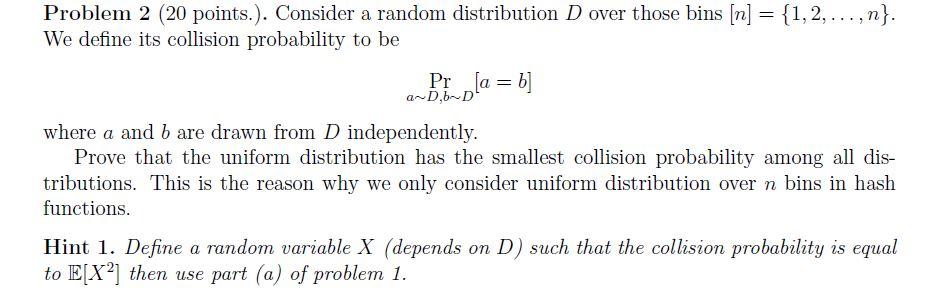 Problem 2 (20 points.). Consider a random | Chegg.com