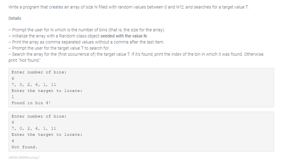 Solved 8.32 Lab 8b: Locate bin containing target | Chegg.com