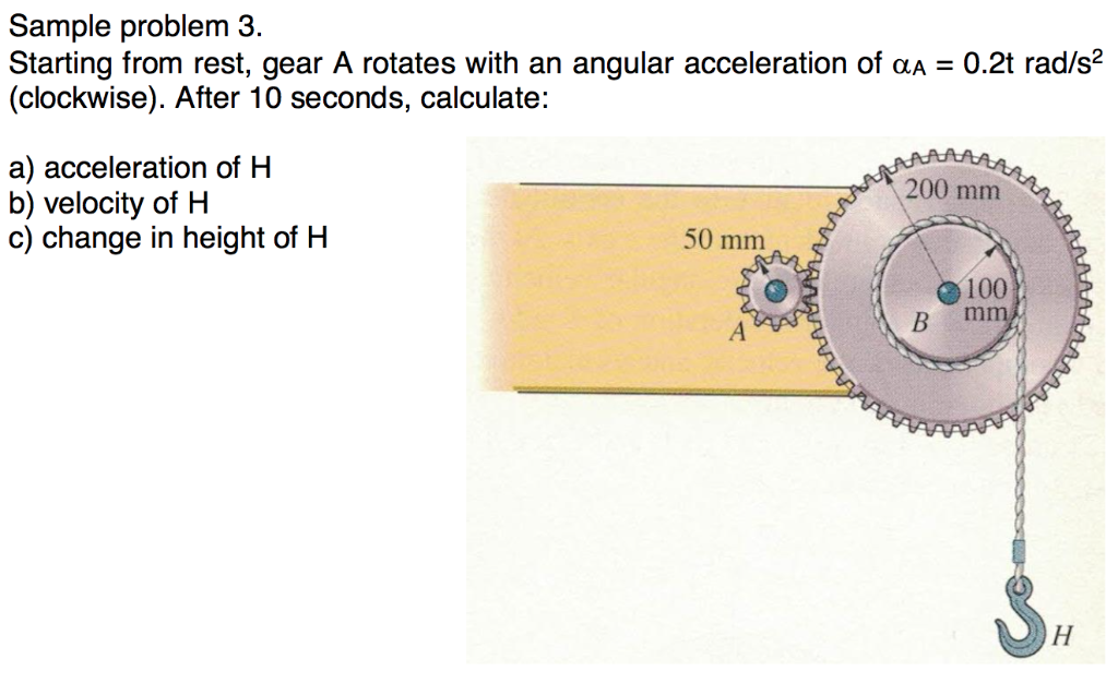 Solved Sample problem 3. Starting from rest, gear A rotates | Chegg.com