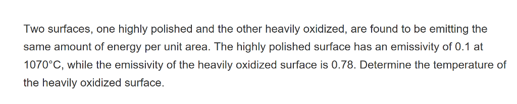 Solved Two surfaces, one highly polished and the other | Chegg.com