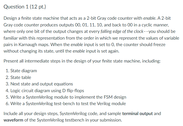 Solved Design a finite state machine that acts as a 2-bit | Chegg.com
