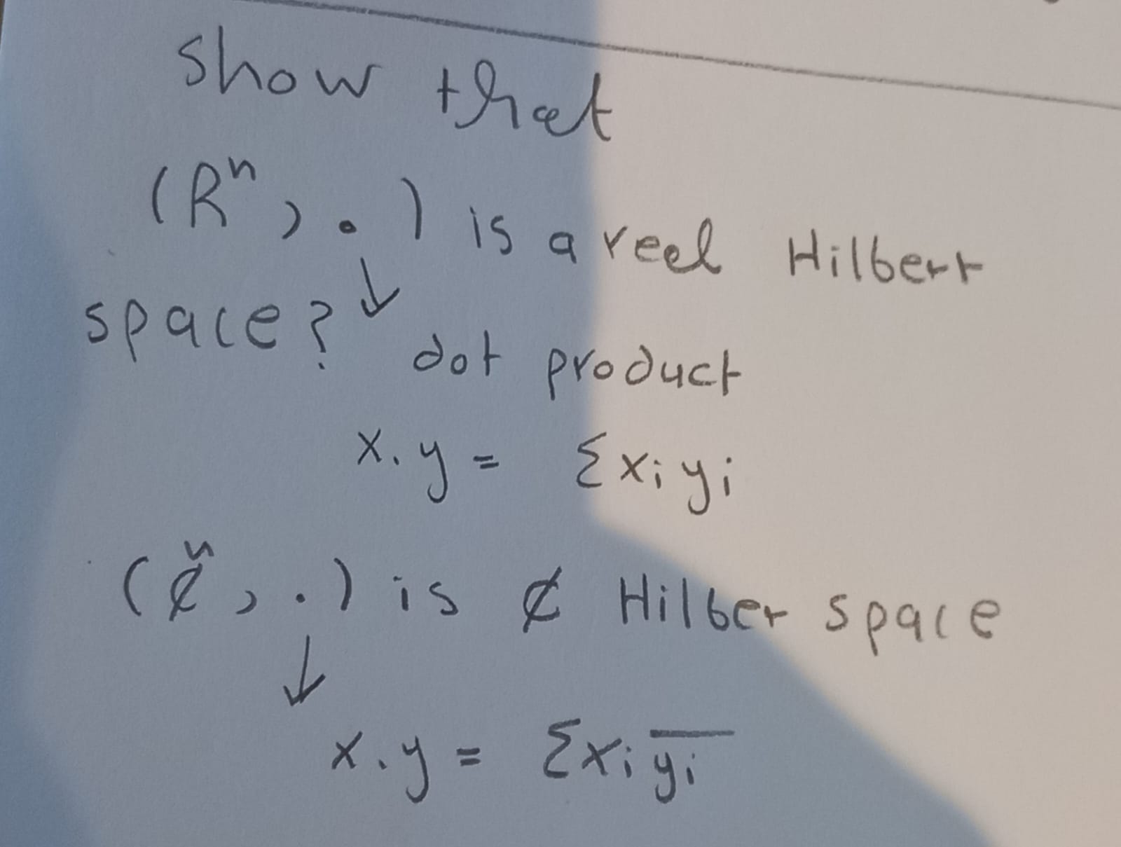 Solved (Rn). ) is a reel Hilbert space? dot product | Chegg.com