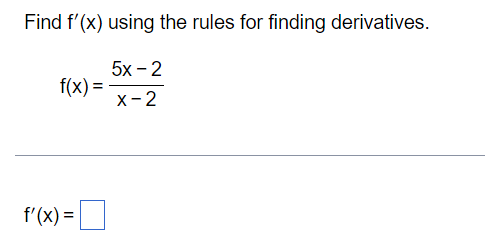 Solved Find f′(x) using the rules for finding derivatives. | Chegg.com
