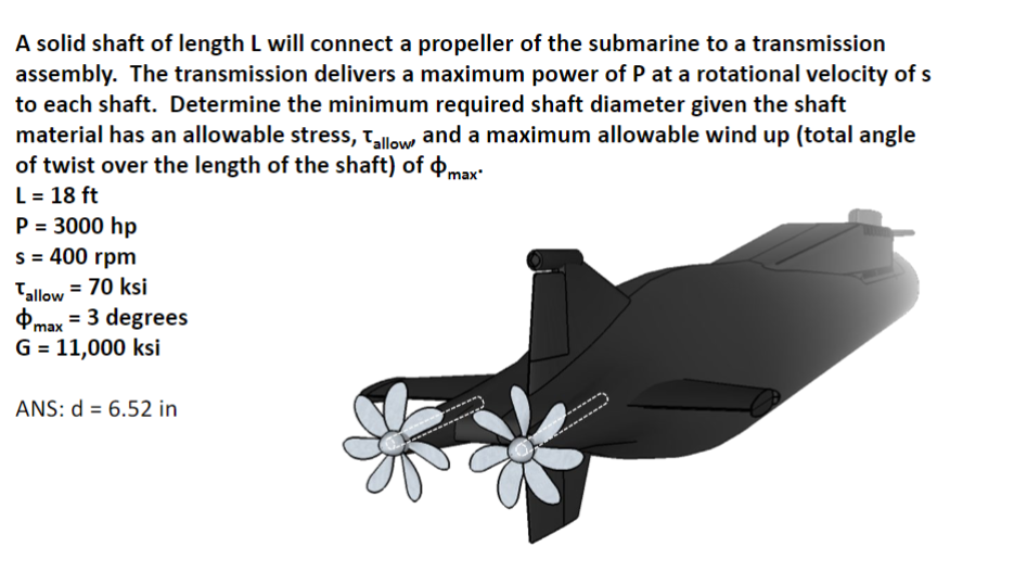 Solved A solid shaft of length L will connect a propeller of | Chegg.com