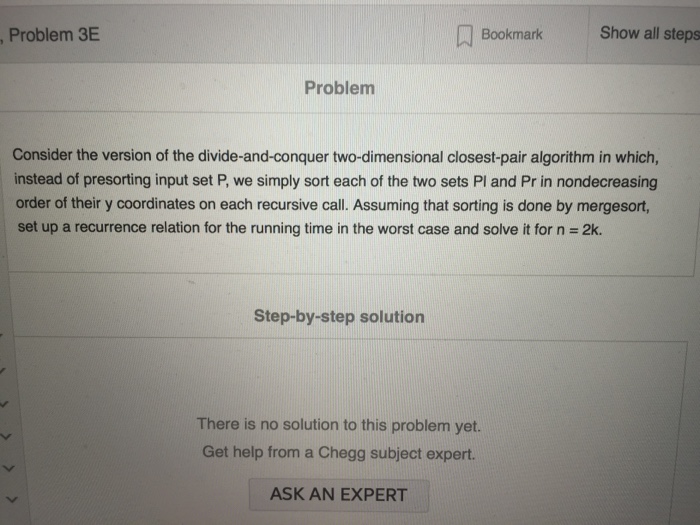 Solved Consider the version of the divide-and-conquer | Chegg.com