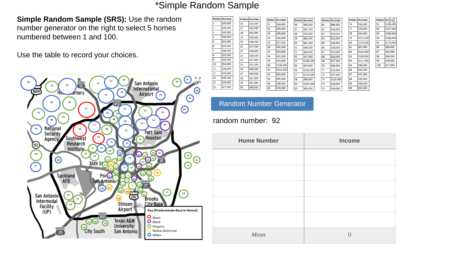 Solved *Simple Random Sample Simple Random Sample (SRS): Use | Chegg.com
