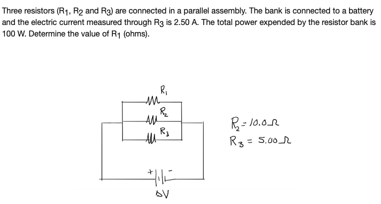Solved Three resistors (R1, R2 and R3) are connected in a | Chegg.com