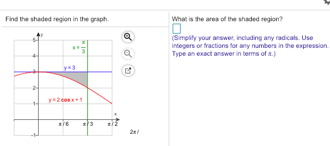 Solved Find the shaded region in the graph. What is the area | Chegg.com