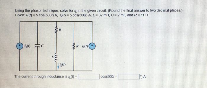 Solved Using the phasor technique, solve for ig in the given | Chegg.com