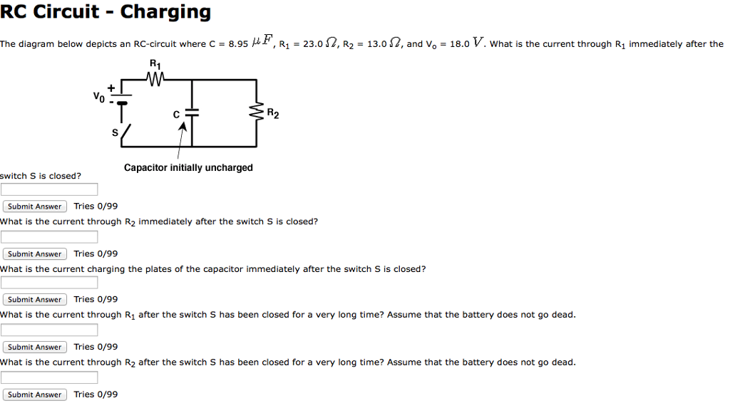 Solved RC Circuit - Charging The diagram below depicts an RC | Chegg.com