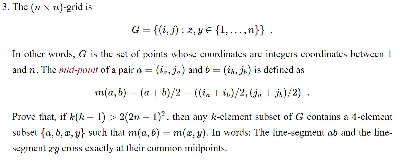 Solved 3. The (n x n)-grid is G {(i,) , y e {1,..., n}} . : | Chegg.com
