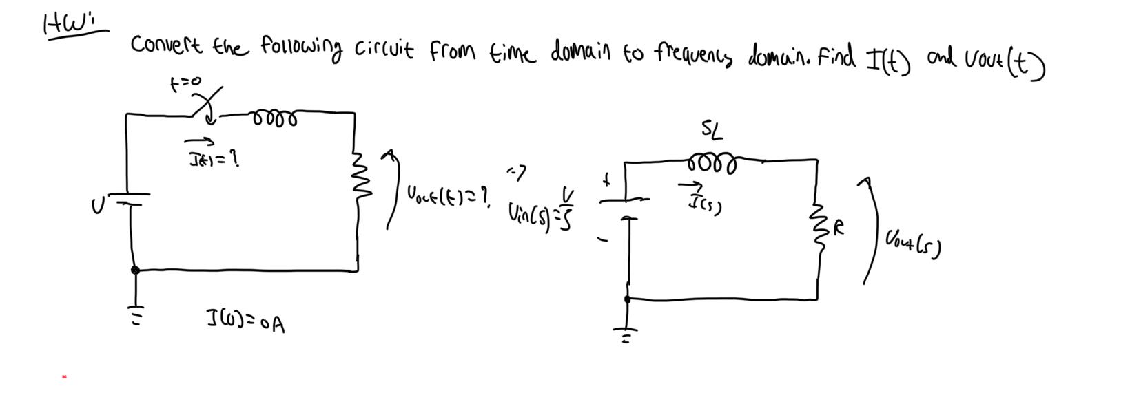 Solved HW′ convert the following circuit from time domain to | Chegg.com