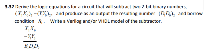 Solved 3.32 Derive the logic equations for a circuit that | Chegg.com