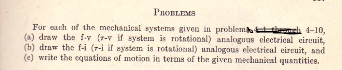 Solved PROBLEMS For each of the mechanical systems given in | Chegg.com