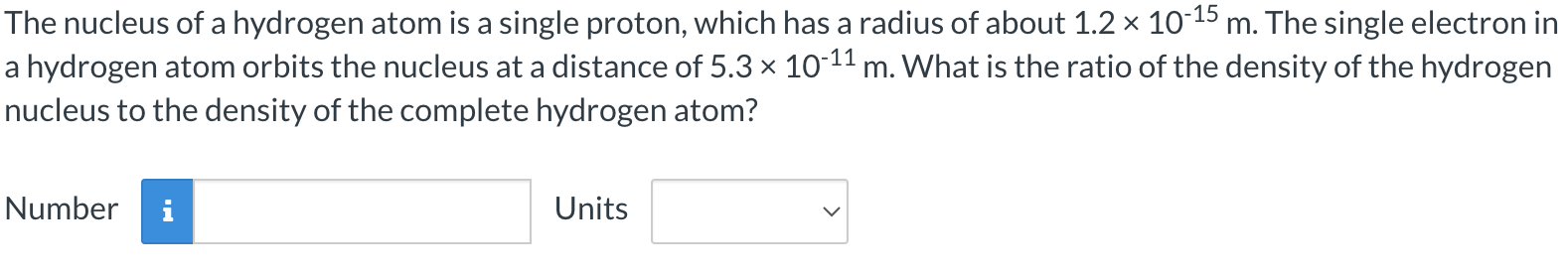Solved The nucleus of a hydrogen atom is a single proton, | Chegg.com
