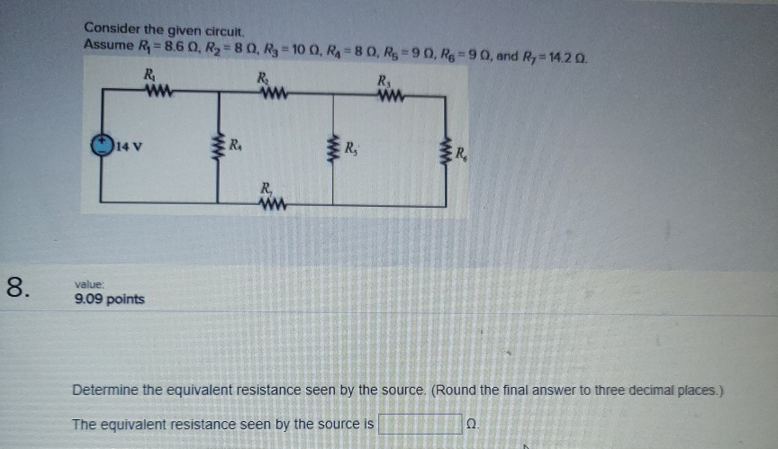Solved Consider the given circuit. Assume R = 8.60, R2 = 80, | Chegg.com
