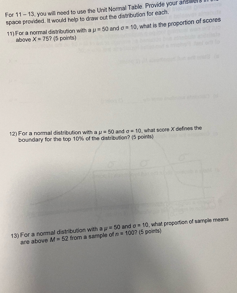Solved For 11−13, you will need to use the Unit Normal | Chegg.com