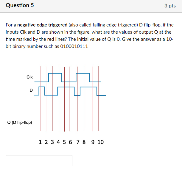 Solved For a negative edge triggered (also called falling | Chegg.com
