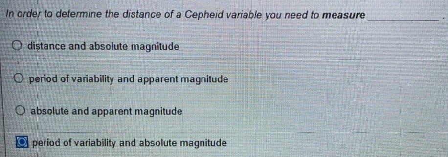 Solved In order to determine the distance of a Cepheid | Chegg.com