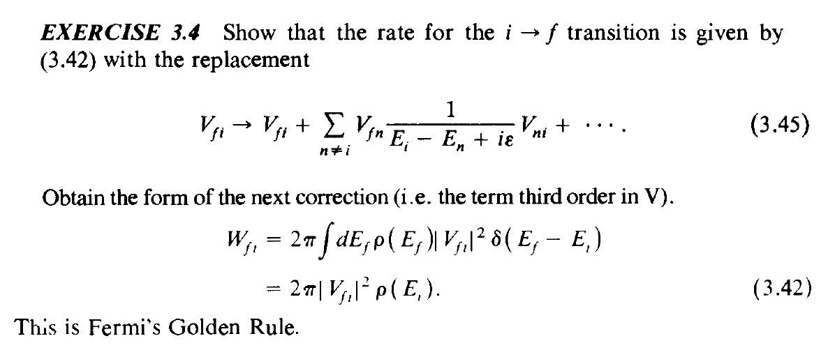 Solved EXERCISE 3.4 Show that the rate for the i → f | Chegg.com