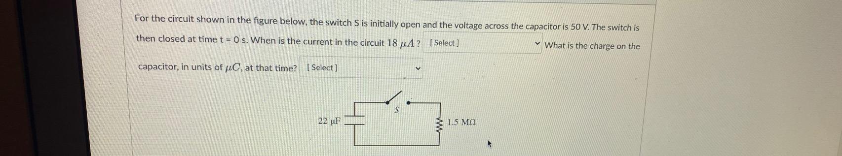 Solved For the circuit shown in the figure below, the switch | Chegg.com