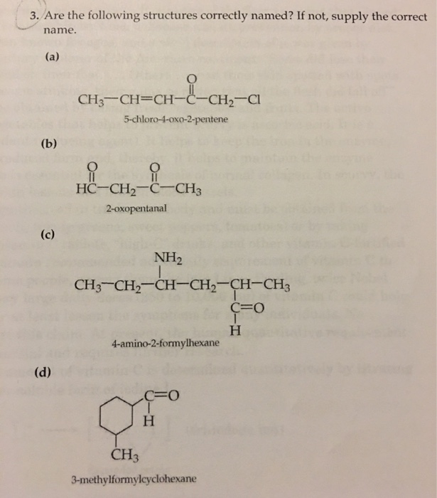 Solved 3. Are the following structures correctly named? If | Chegg.com