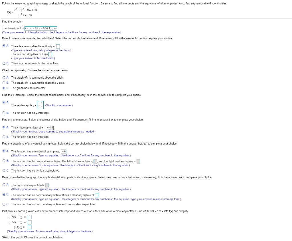 Solved Follow the nine-step graphing strategy to sketch the | Chegg.com
