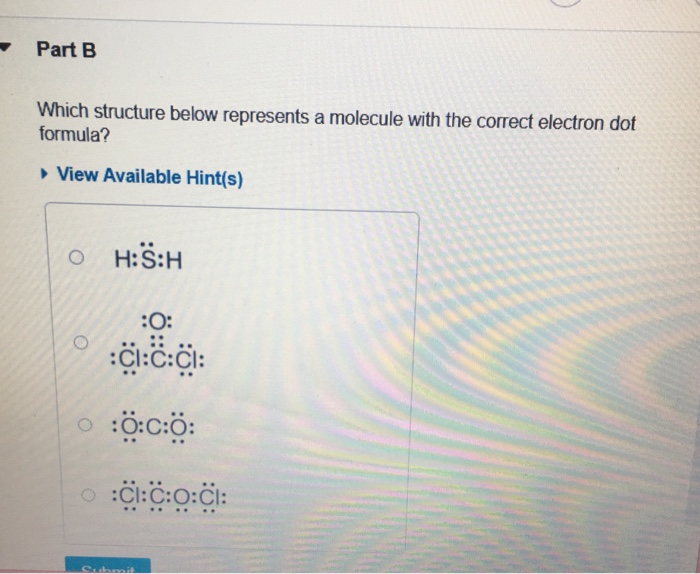Solved Part B Which structure below represents a molecule | Chegg.com