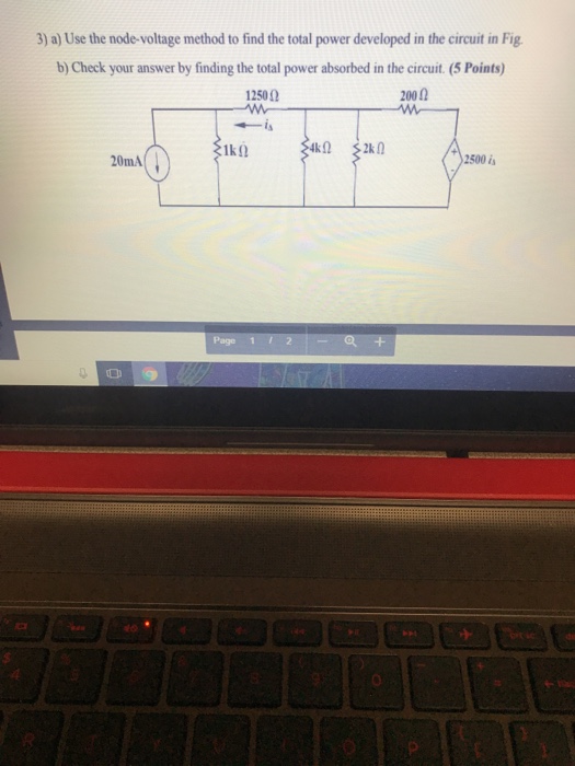 Solved 3) a) Use the node-voltage method to find the total | Chegg.com