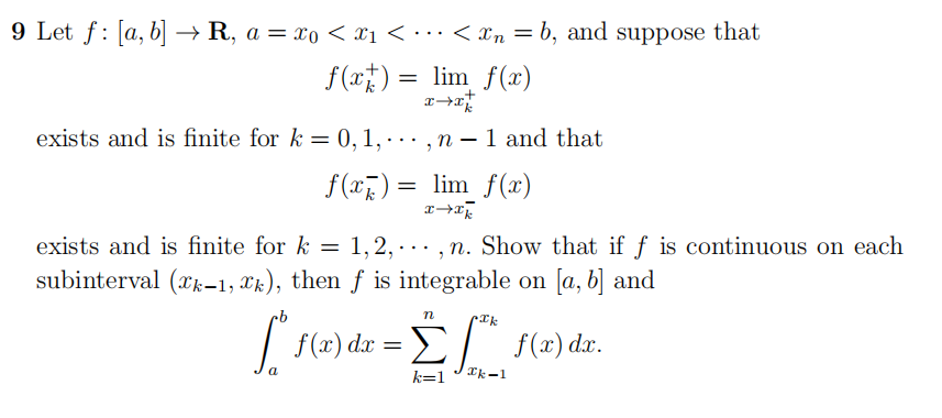 Solved 9 Let f: [a, b] → R, a = x0