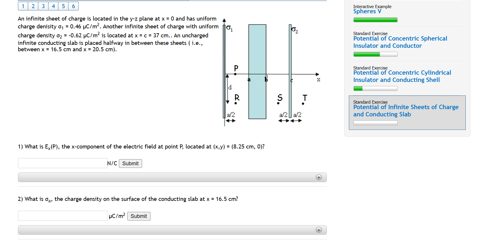 Solved An infinite sheet of charge is located in the y−z | Chegg.com