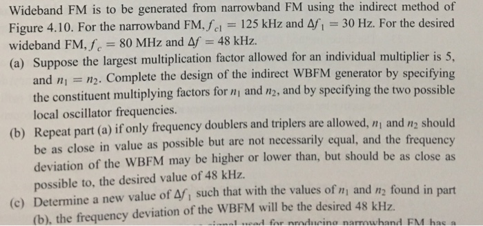 Solved Wideband FM is to be generated from narrowband FM | Chegg.com