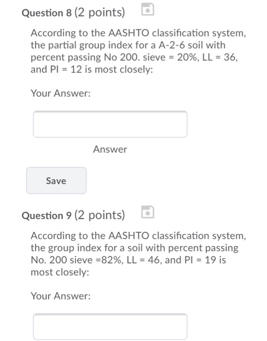 Solved Question 8 (2 points) L According to the AASHTO | Chegg.com Solved Question 8 (2 points) L According to the AASHTO | Chegg.com