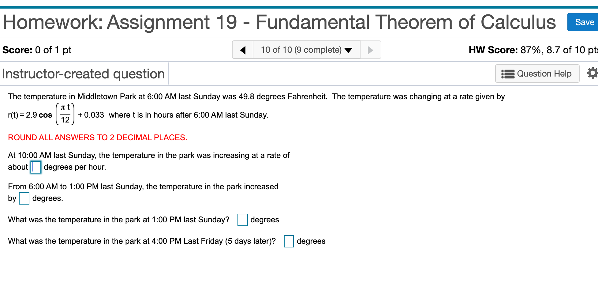 Solved Homework: Assignment 19 - Fundamental Theorem of | Chegg.com