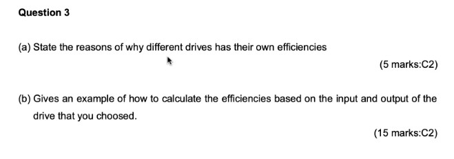 Solved (a) State the reasons of why different drives has | Chegg.com