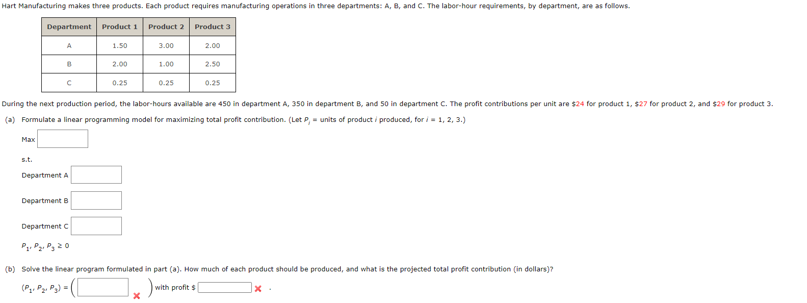 Solved A Formulate A Linear Programming Model For