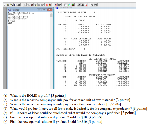 BORIE Production Company uses labor and raw material | Chegg.com