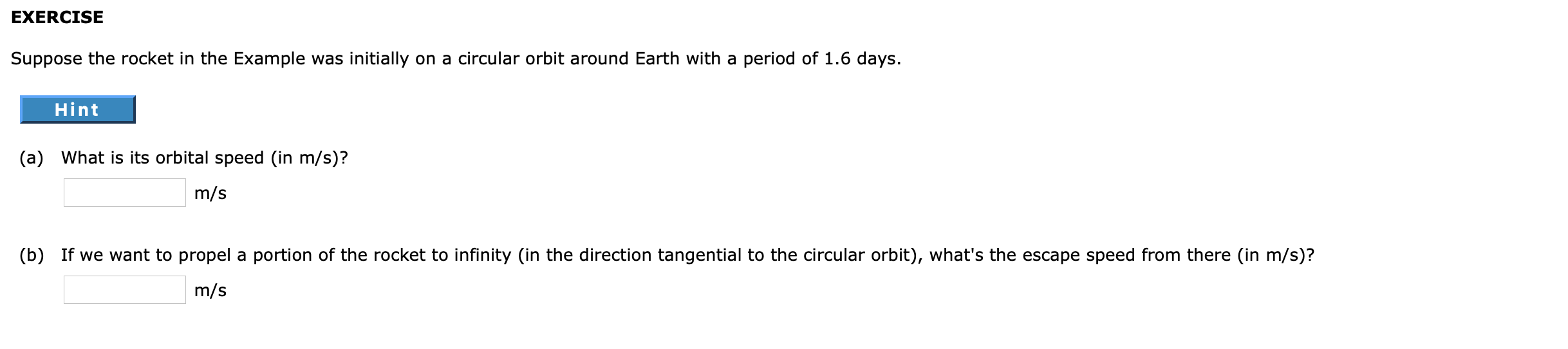 Exercise Suppose The Rocket In The Example Was